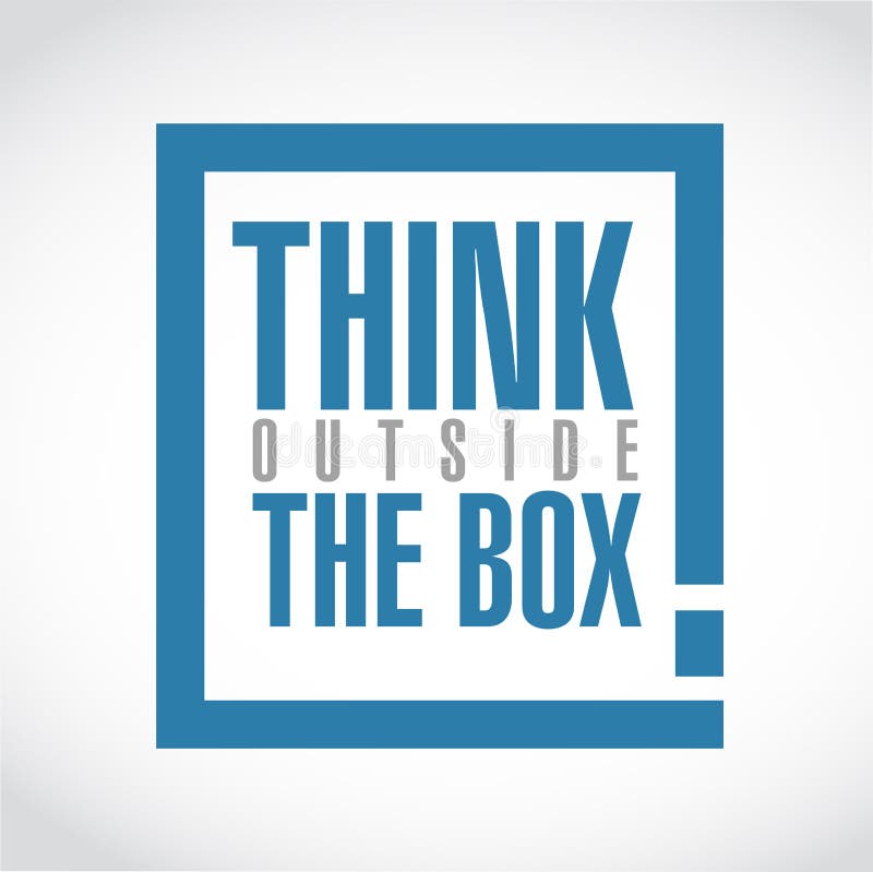 Think Outside the Box Line Quote Message Concept Stock Illustration ...