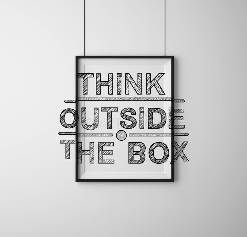Think outside the box stock illustration. Illustration of hanging ...