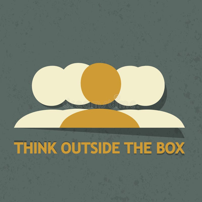 Think outside the box stock vector. Illustration of imagination - 34112119