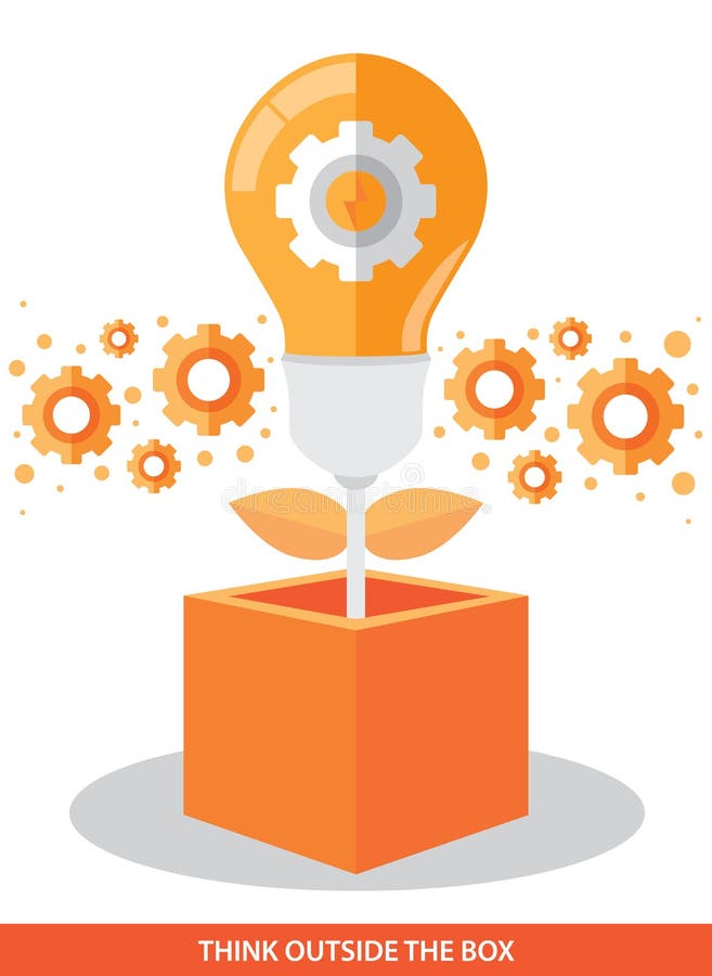 Think outside the box stock vector. Illustration of design - 66780936