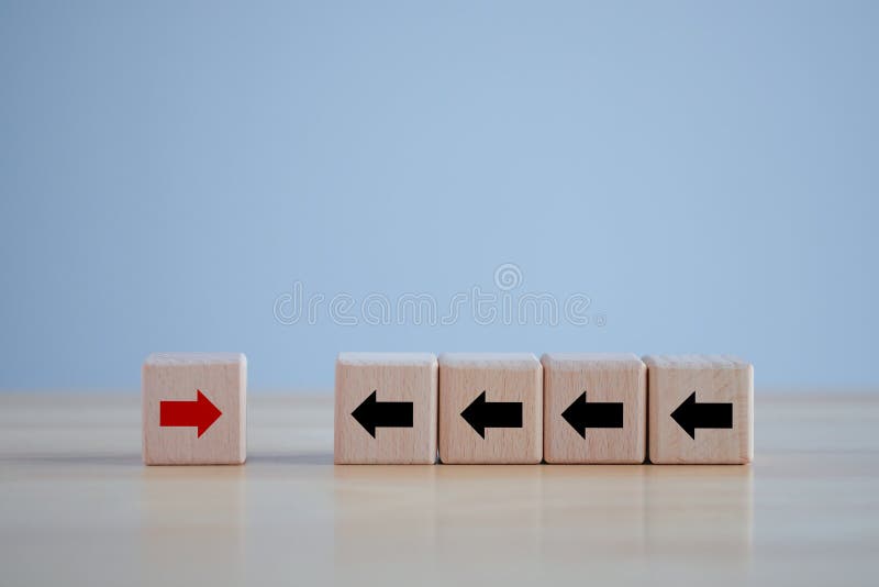 Think Outside the Box. Red Arrow Has Different Direction Black Arrow ...