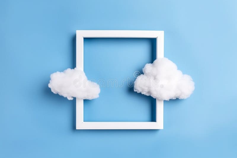Think Outside the Box, Surreal Concept of a Clouds Around Frame on ...