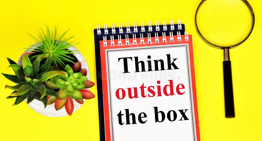 Think Outside the Box. a Text Label in the Research Notebook Stock ...