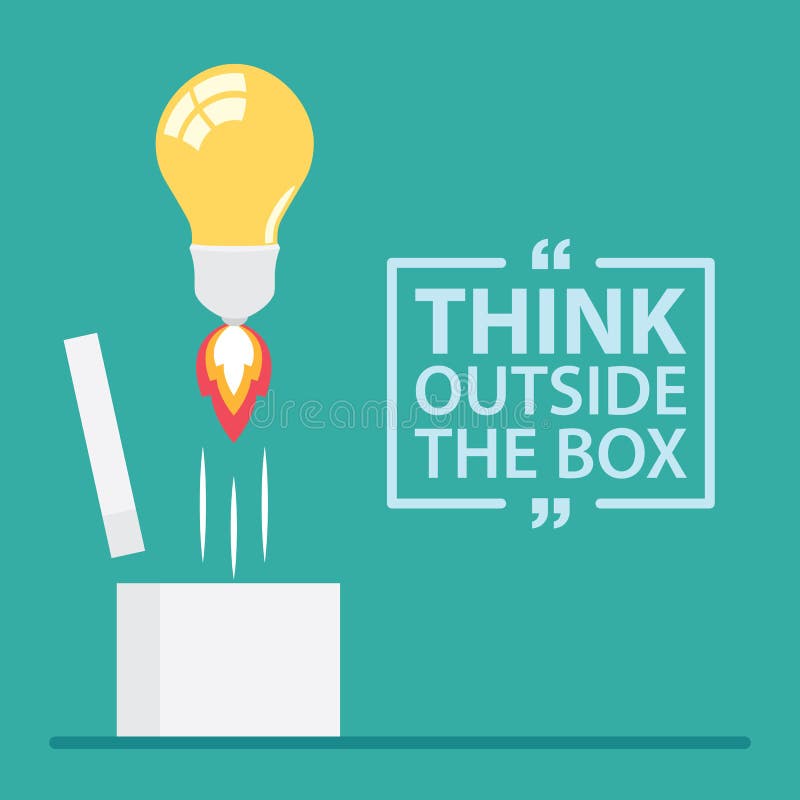 Think Outside The Box Business Slogan Stock Illustration - Illustration ...
