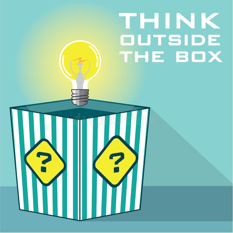 Think Outside the Box Vector Stock Vector - Illustration of electricity ...