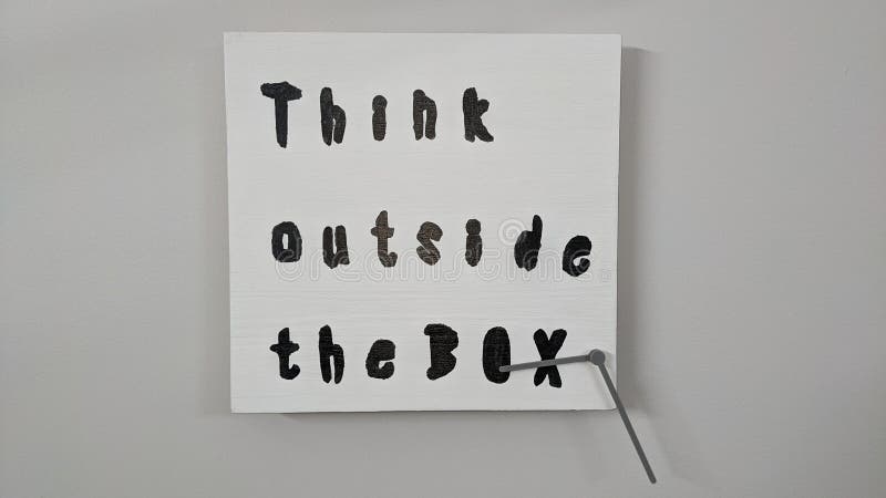 Think Outside the Box Wall Clock Stock Photo - Image of wall, clock ...
