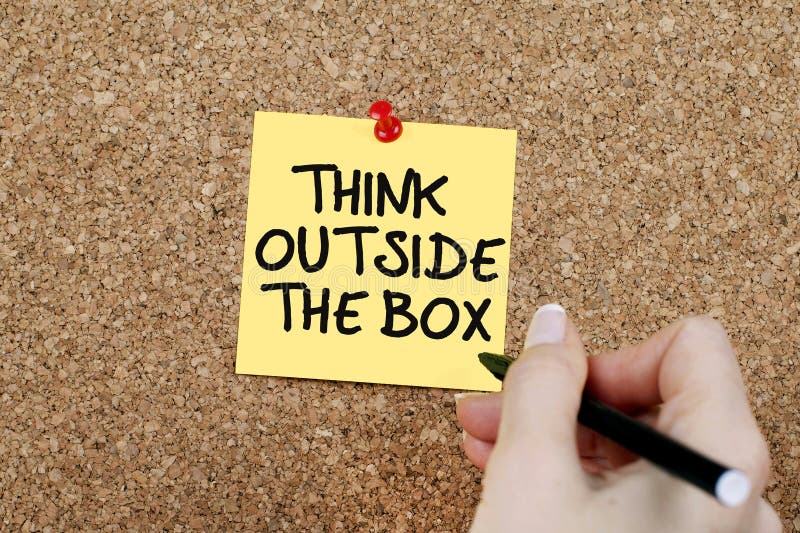 Creative Message Urging To Think Outside the Box Stock Photo - Image of ...