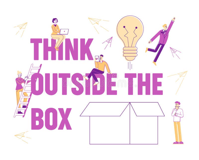 Think Outside Concept. People Creative Idea Development, Business ...
