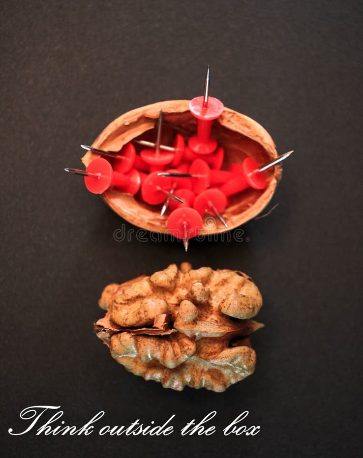Think Ouutside the Box, Use Your Brain Stock Image - Image of inside ...