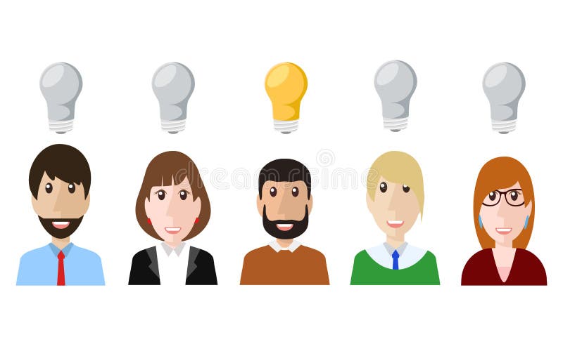 Think People Businessman Concept Design on White, Stock Vector ...