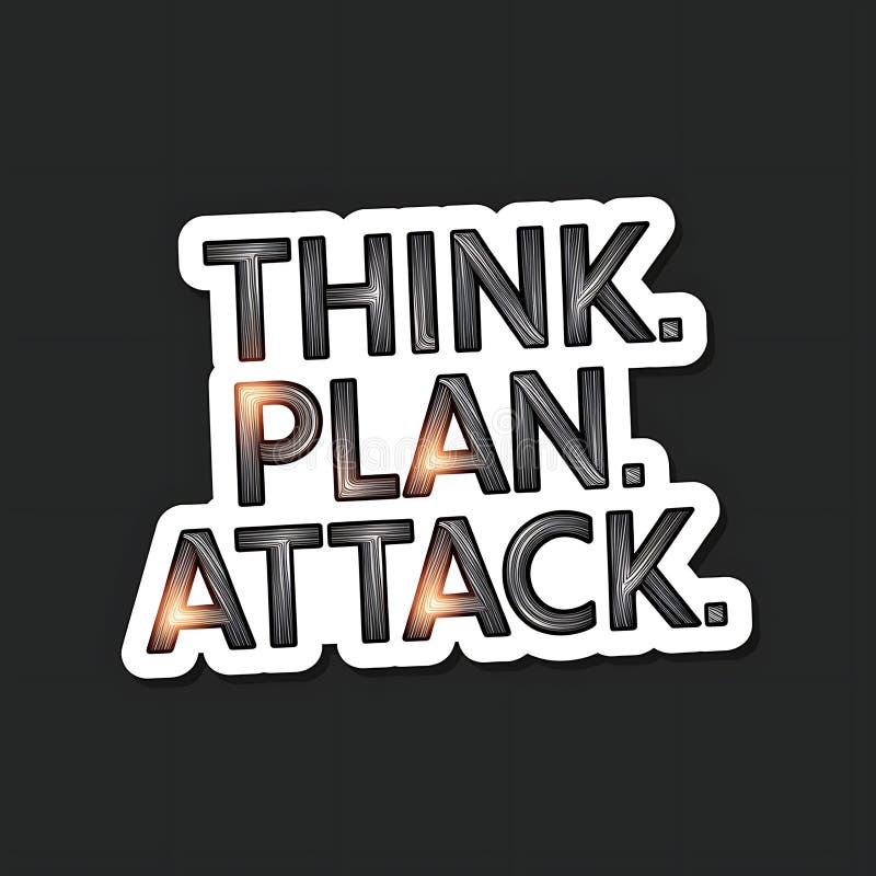 Think. Plan. Attack stock illustration. Illustration of setting - 393683012