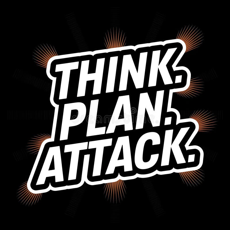 Think. Plan. Attack stock illustration. Illustration of warboard ...