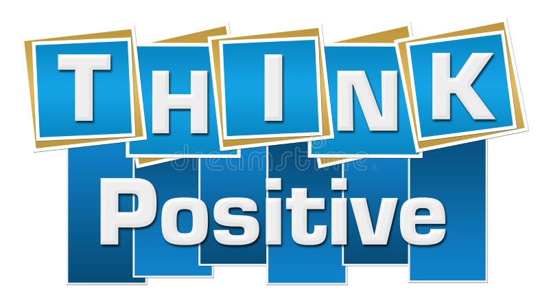 Think Positive Blue Squares Stripes Stock Illustration - Illustration ...