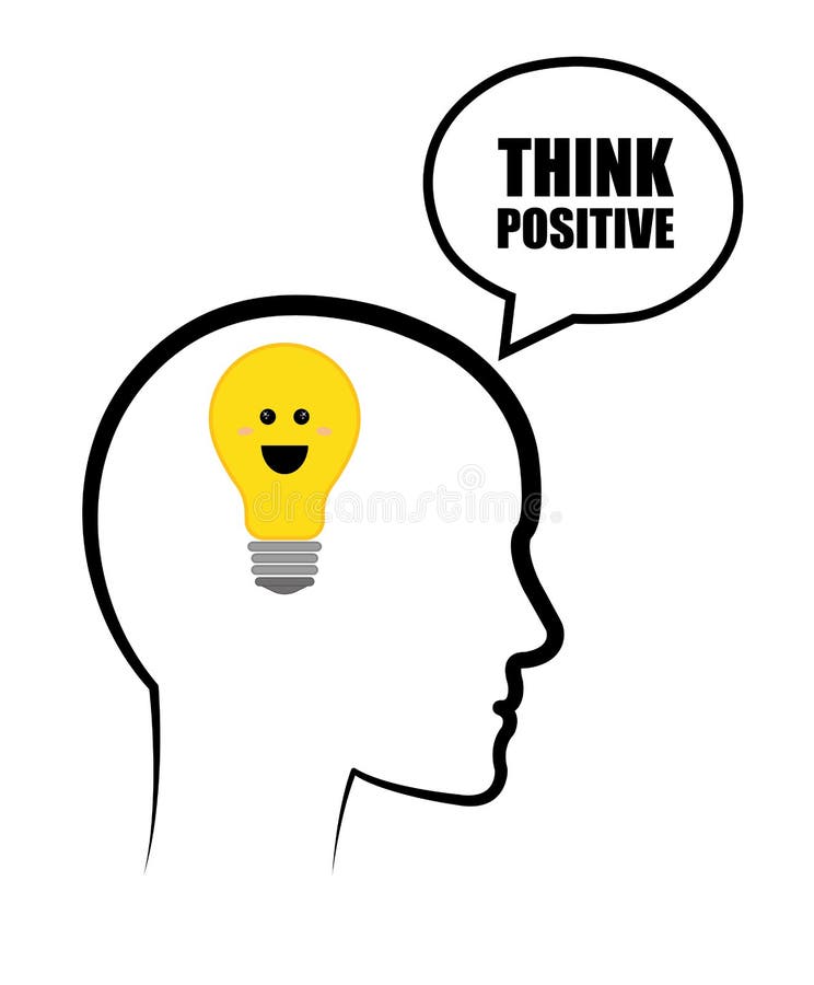 Think positive design. stock vector. Illustration of silhouette - 58515231