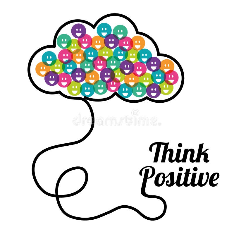 Think positive design. stock vector. Illustration of study - 58515285
