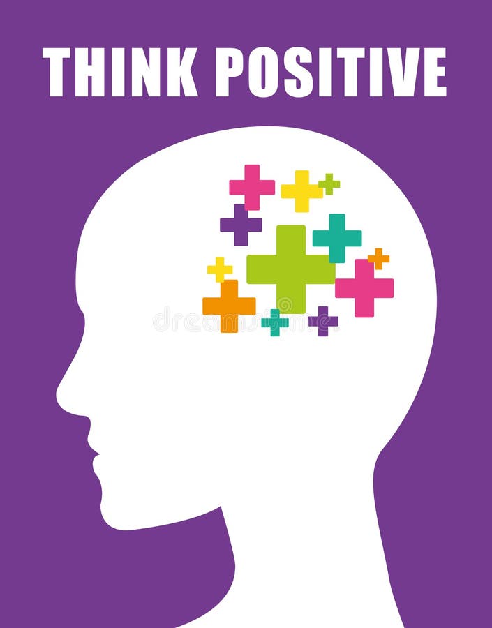 Think positive design. stock vector. Illustration of silhouette - 58515231