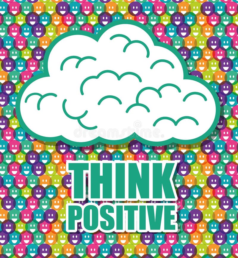 Think positive design. stock vector. Illustration of cartoon - 58704110