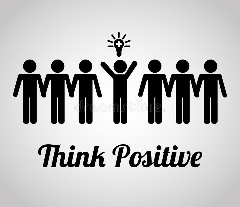 Think positive stock vector. Illustration of silhouettes - 49892768