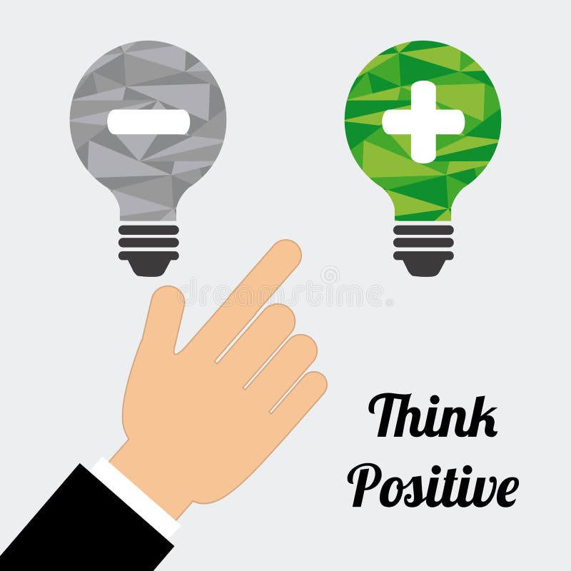 Think positive stock vector. Illustration of isolated - 50194861