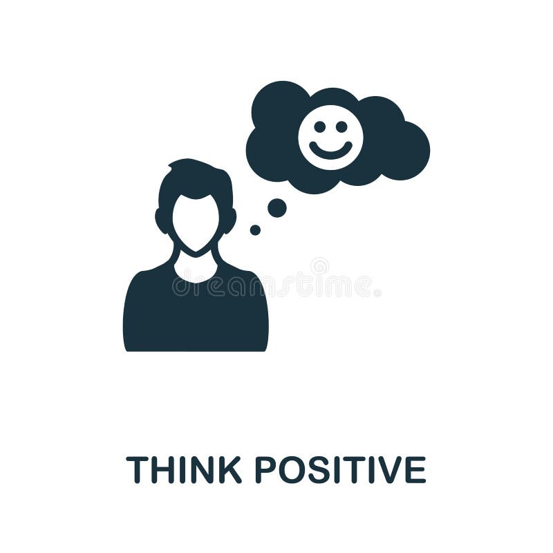 Think Positive Icon. Monochrome Simple Element from Core Value ...