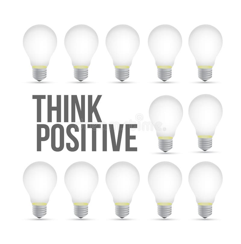 Think Positive Idea Light Bulb Pattern Concept Stock Illustration ...