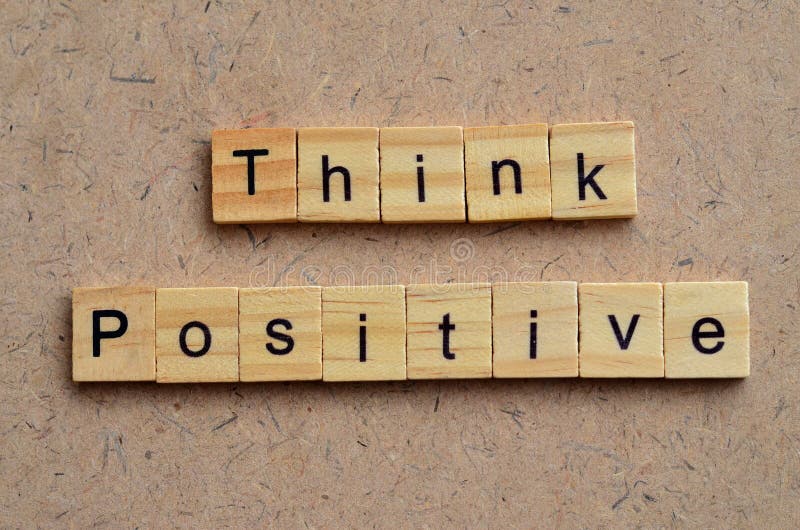 Think Positive Text on Wooden Square, Motivation Quotes Stock Photo ...