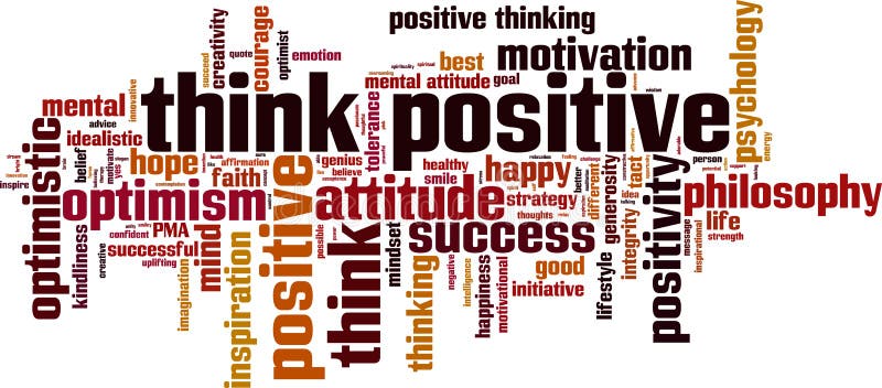 Think positive word cloud stock vector. Illustration of positivity ...