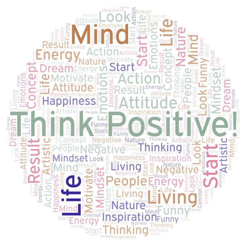 Think Positive! Word Cloud, Made with Text only. Stock Illustration ...