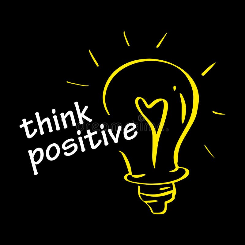 Think positive stock vector. Illustration of advertising - 335661567