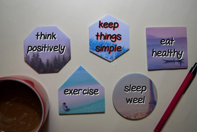 Think Positively Concept Write on Sticky Note with Keyword Isolated on ...