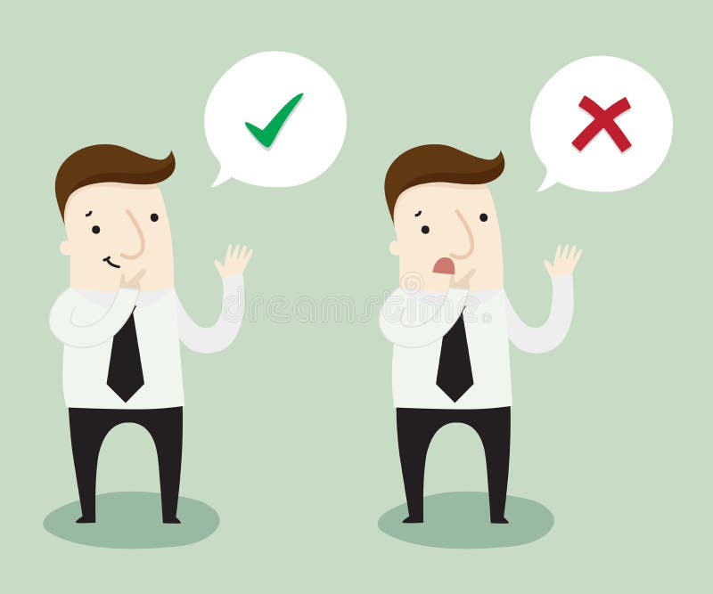 Think Right or Wrong by Yourself Stock Vector - Illustration of symbol ...