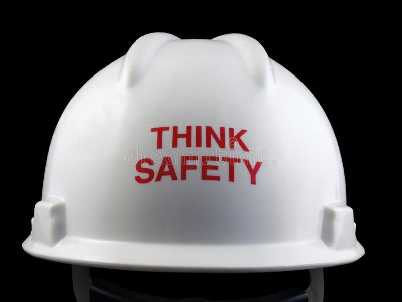 Think Safety Hard Hat stock photo. Image of back, white - 10913710