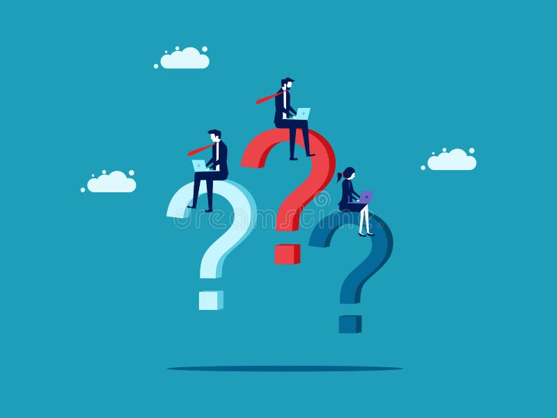 Think of a Solution. an Expert Businessman on a Question Mark Stock ...