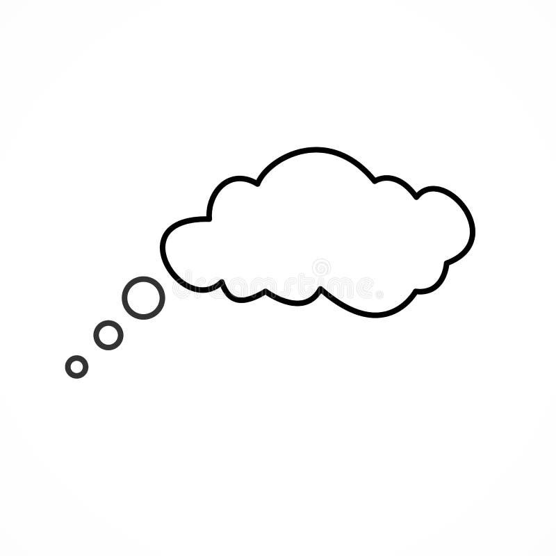 Think Speech Bubble Line Vector Icon, Outline Isolated Sign Stock ...