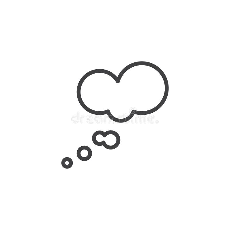 Think Speech Bubbles Outline Icon Stock Vector - Illustration of ...