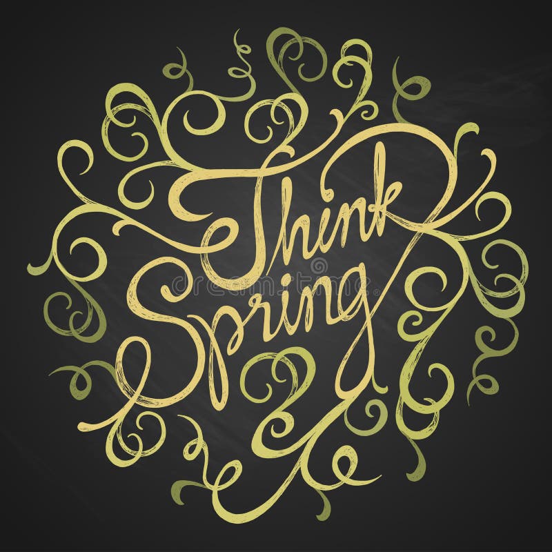 Think spring - quotes stock vector. Illustration of phrase - 39100223