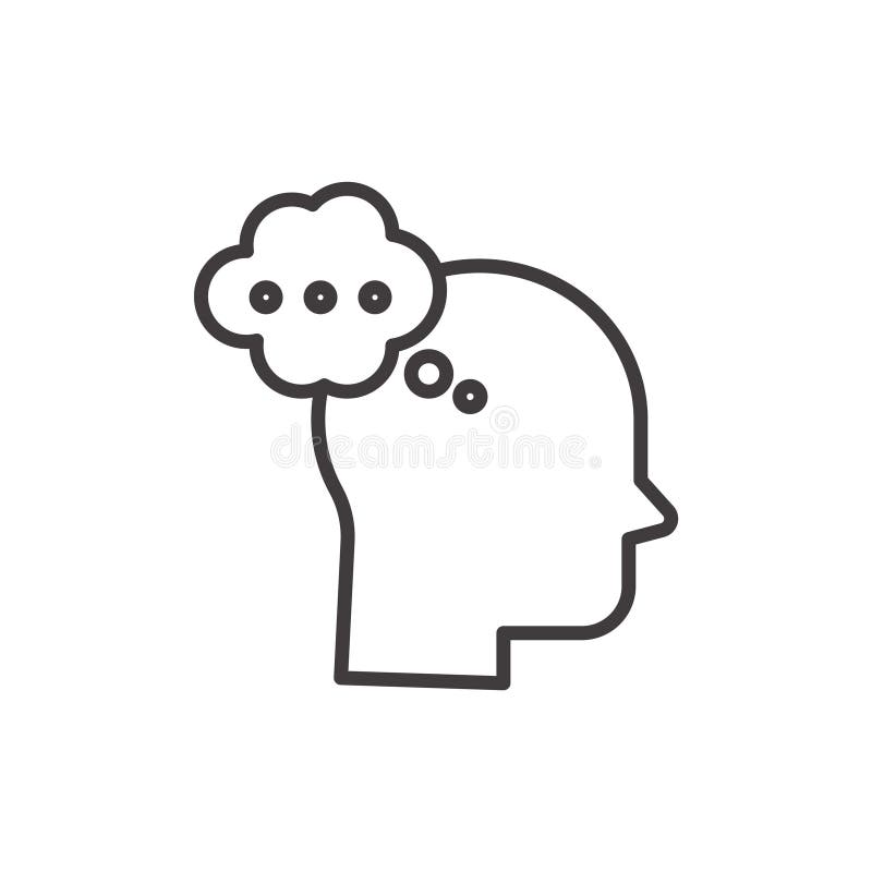 THINK stroke icon in black stock vector. Illustration of icon - 342646436