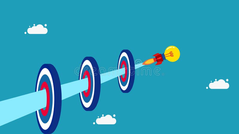 Think of a Successful Goal. the Rocket Lamp Flew Past the Target Stock ...