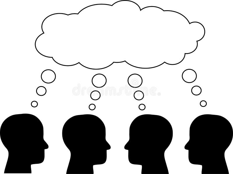 Think Tank, Several Heads Thinking. Vector. Stock Vector - Illustration ...