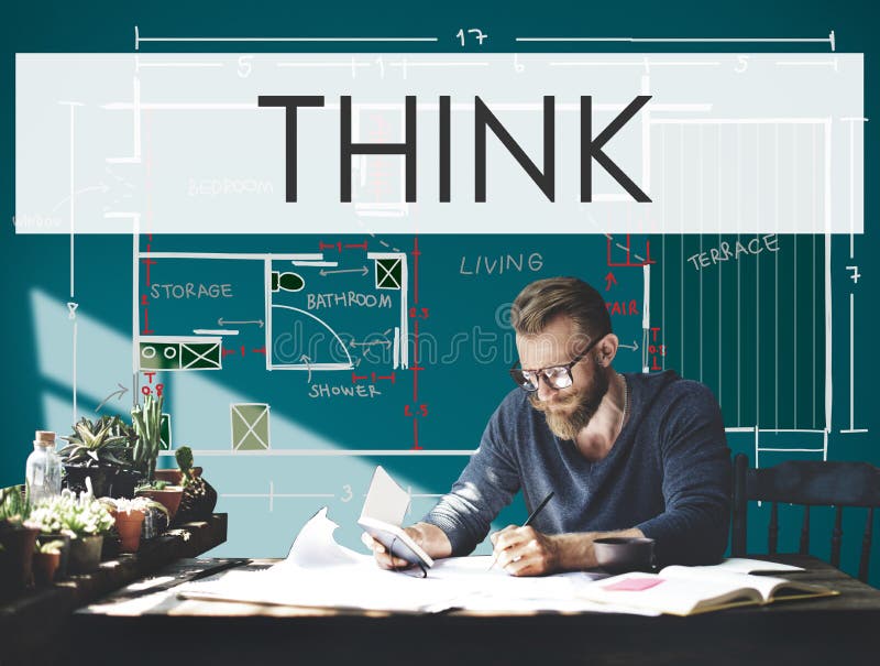 Think Thinking Thoughtful Thoughts Ideas Mind Concept Stock Photo ...