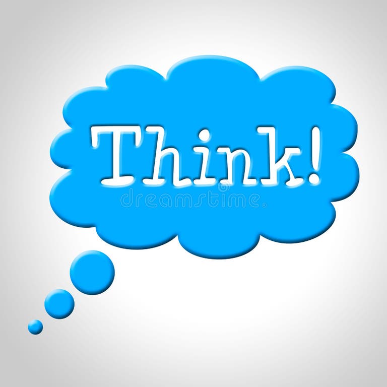 Think Thought Bubble Means Consideration Plan and Reflecting Stock ...