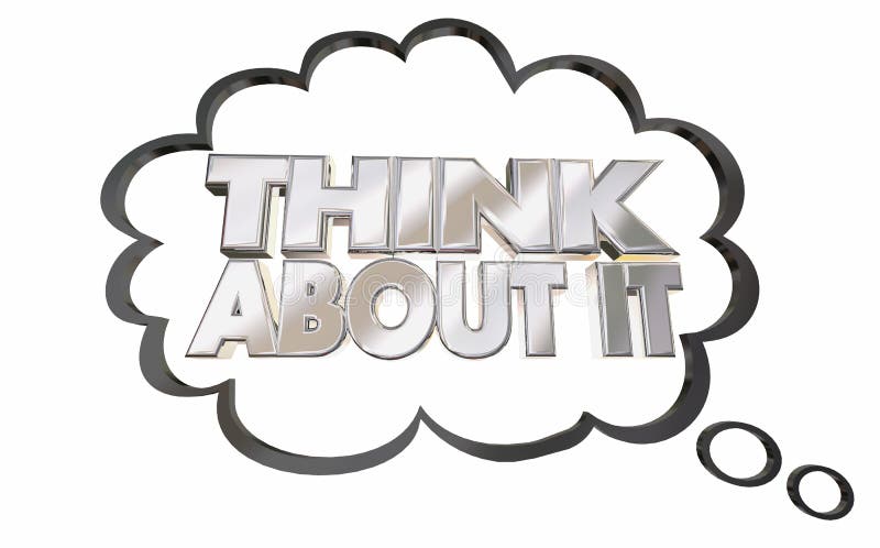 Think about it Thought Cloud Words Stock Illustration - Illustration of ...