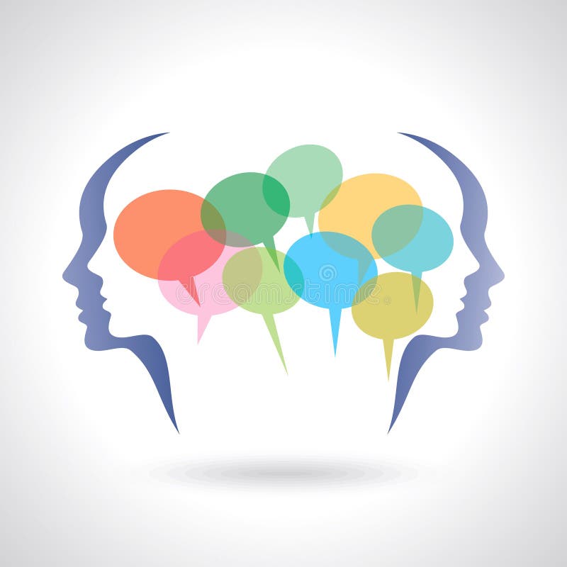 Think Thoughts and Options. Illustration of Head Stock Vector ...