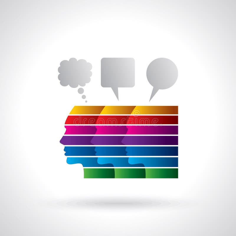 Think Thoughts and Options. Illustration of Head Stock Vector ...