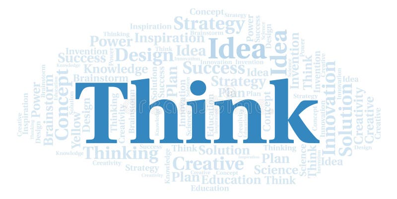 Think Typography Word Cloud Create with the Text only. Stock ...