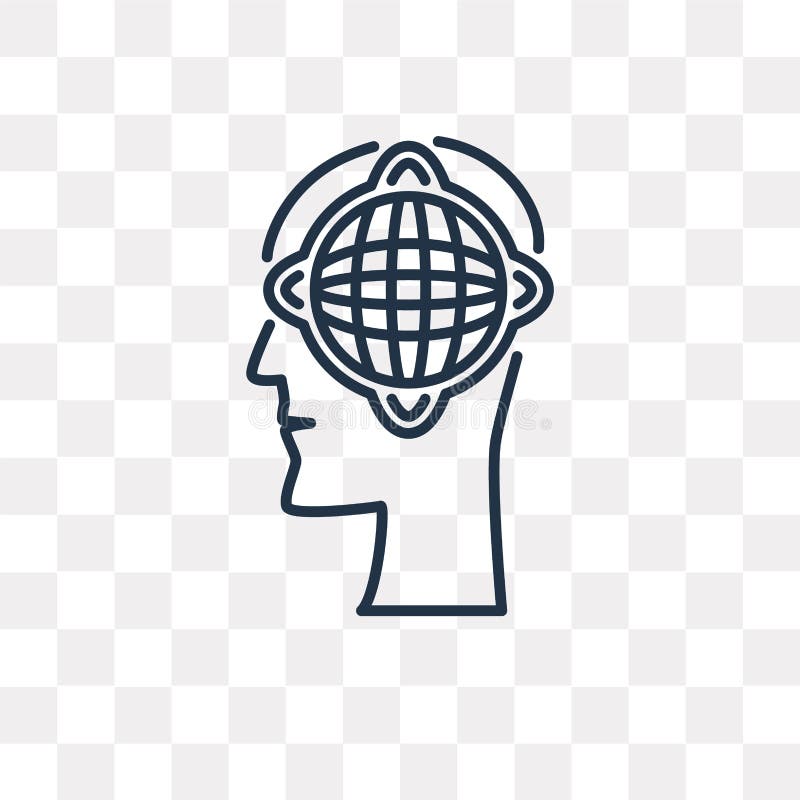 Think Vector Icon Isolated on Transparent Background, Linear Think ...