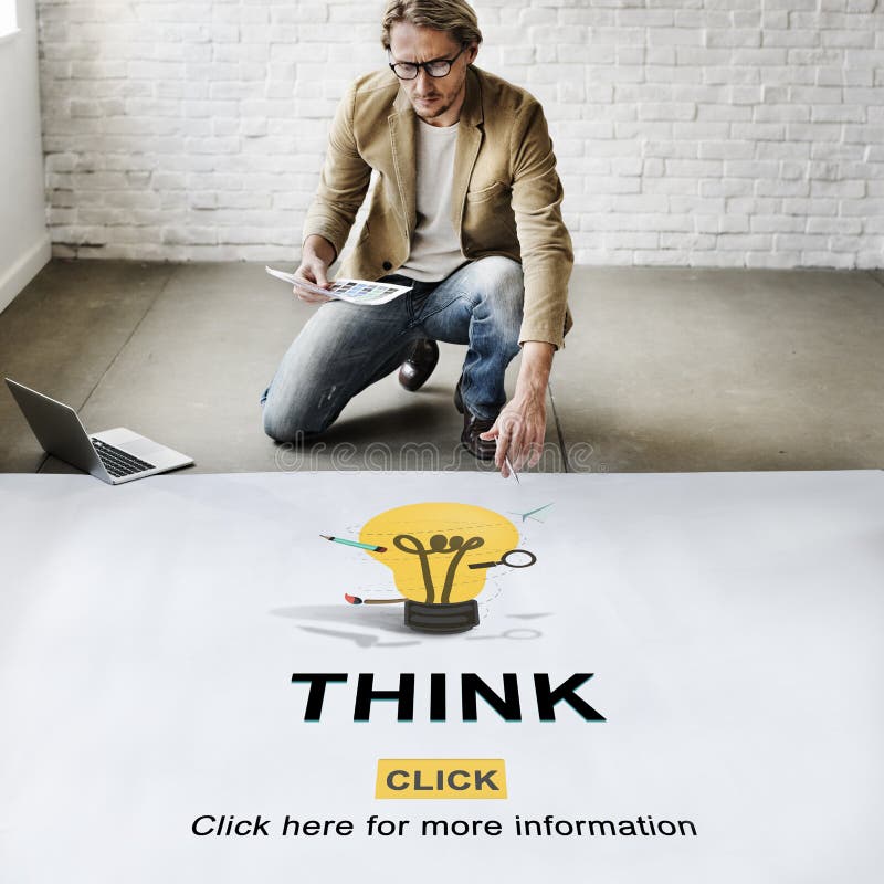 Think Word Light Bulb Graphics Concept Stock Image - Image of ...