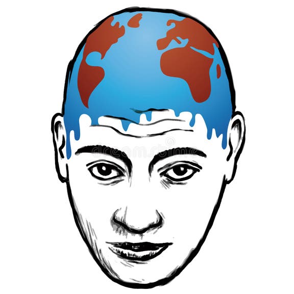 Think the world (vector) stock vector. Illustration of drawing - 8645830