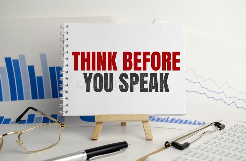 Think before You Think Words on White Notebook and Charts Stock Image ...