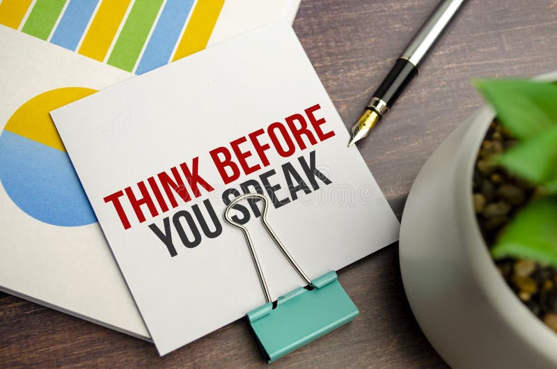 Think before You Think Words on White Paper and Charts Stock Photo ...